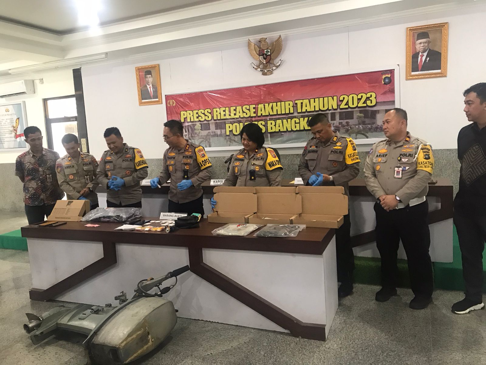 Press Release Polres Bangka Induk Akhir Tahun 2023 - Exsekusinews.id